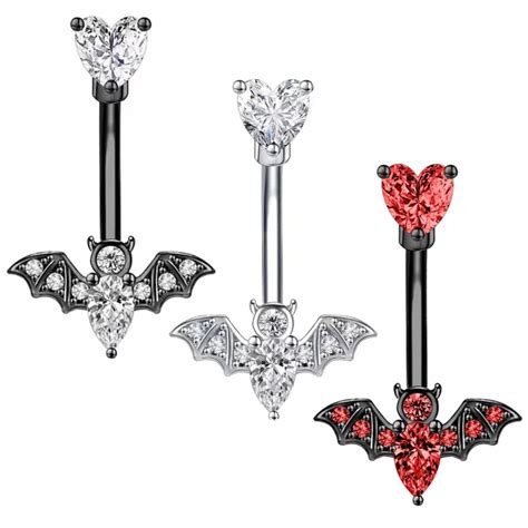 1pcs Stainless Steel Bat Belly Button Piercing Jewelry Claw Belly Rings