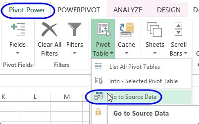 Find The Source Data For Your Pivot Table Excel Pivot Tables
