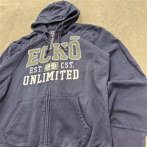 Y2k Ecko Unltd Zip Up Hoodie Size Xl Depop