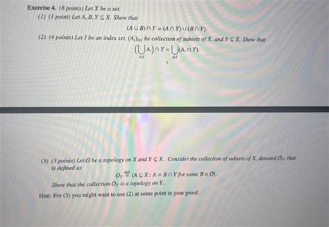 Solved Exercise 4 8 Points Let X Be A Set I 1 Point