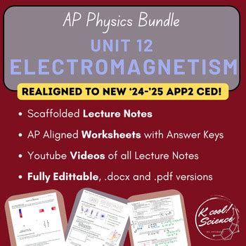 AP Physics Electromagnetism EM Guided Notes With Videos Editable Practices