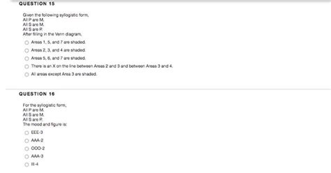 Solved QUESTION Given The Following Syllogistic Form All Chegg Com