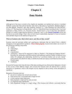 IM Ch03 Relational DB Model Ed13 Chapter 3 The Relational Database Model Discussion Focus Why