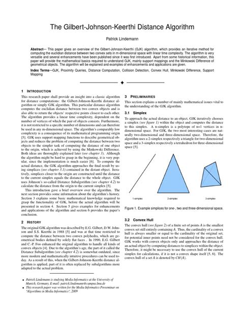 An In Depth Explanation Of The Versatile Gilbert Johnson Keerthi Distance Algorithm For