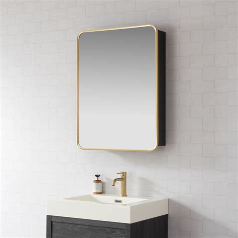 Lv 24 In W X 32 In H Rectangular Aluminum Framed Medicine Cabinet In