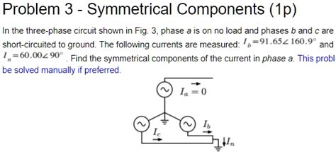 Solved Problem 3 Symmetrical Components 1p In The Three Phase