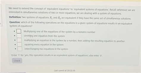 Solved We Need To Extend The Concept Of Equivalent