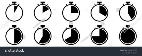 Set Stopwatch Icons Set Timer Symbol Stock Vector Royalty Free