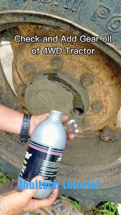 How to add gear oil on 4WD tractor - YouTube