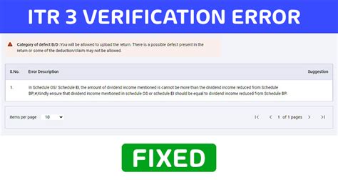Error During Itr 3 Verification Dividend Income Mismatch With Schedule Os Or Schedule Ei And