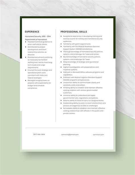 Creative Security Resume Template Free Download Luxeqosa