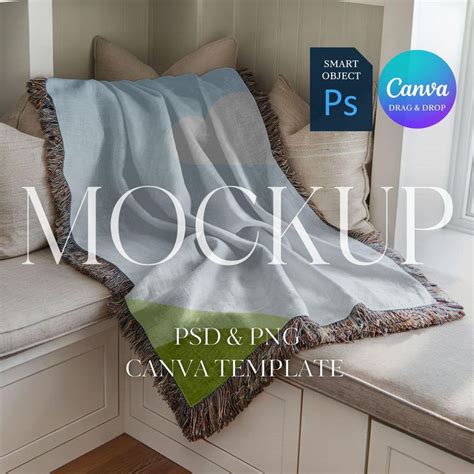 Woven Blanket Mockup Woven Throw Blanket Mock Up Print On Demand