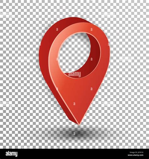 3d Map Pointer Vector Red Navigator Symbol Isolated On Checkered
