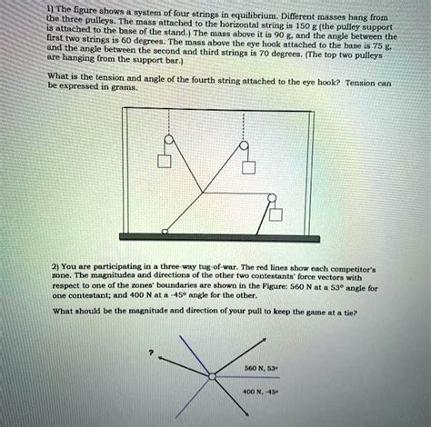 Solved The Figure Shows A System Of Four Strings In Equilibrium