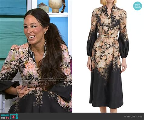 Wornontv Joanna Gainess Black Floral Button Front Dress On Today