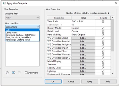 Transfer View Template From One View To Another View Autodesk Community