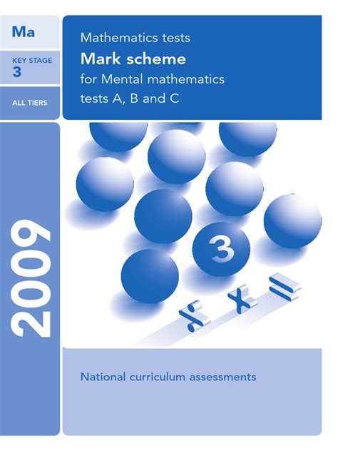 2009 Ks3 Maths Mark Scheme Mental Maths Pdf Numbers Speed