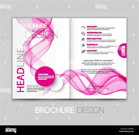Vector Template Leaflet Design With Color Lines Stock Vector Image Art Alamy