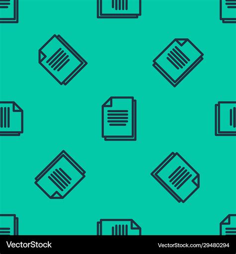 Blue Line Document Icon Isolated Seamless Pattern Vector Image