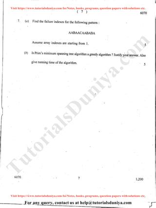 Design And Analysis Of Algorithms Question Paper Tutorialsduniya Com