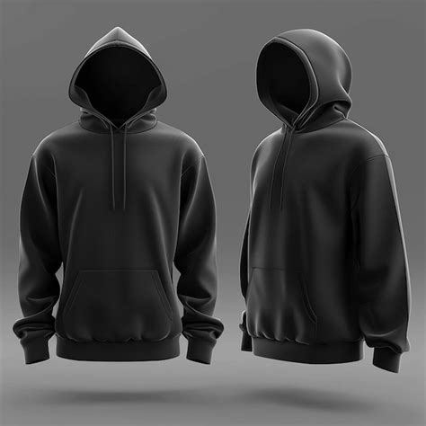 Two Black Jackets With The Hood Up And The Back Of The Hood Premium Ai Generated Image