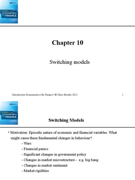 Switching Models Introductory Econometrics For Finance © Chris Brooks