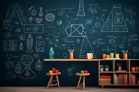 Premium Photo Chalkboard Backdrop With Academic Elements