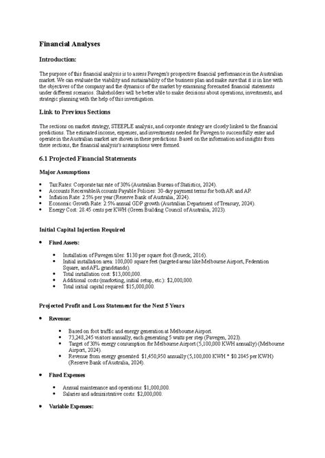 Financial Analyses Bus30031 Draft Financial Analyses Introduction The Purpose Of This