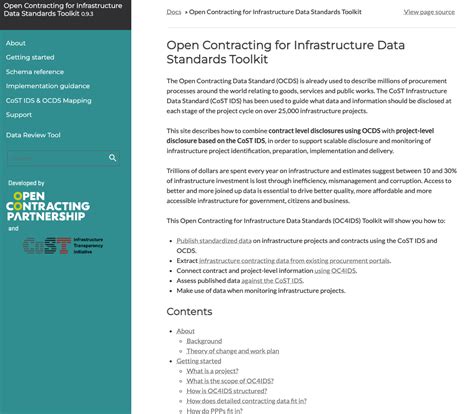 Cost Open Contracting For Infrastructure Data Standard Oc4ids Ifc