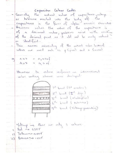 Capacitor Colour Codes Pdf