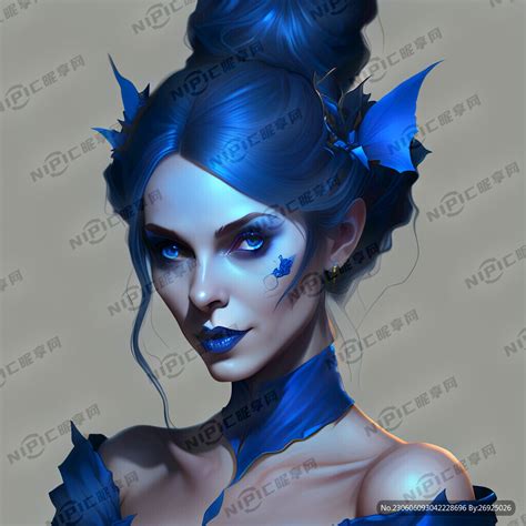 Ai创作图蓝色妖姬 昵图网