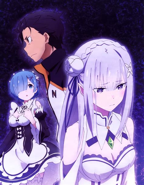 Emilia Re Zero Natsuki Subaru Rem Re Zero Re Zero Kara Hajimeru Isekai Seikatsu Silver