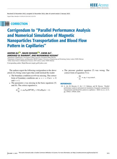 PDF Corrigendum To Parallel Performance Analysis And Numerical Simulation Of Magnetic