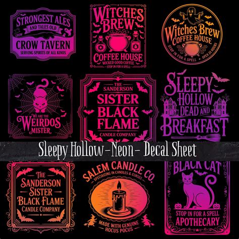 Sleepy Hollow Neon Uv Dtf Decal Sheet 3d Undercover