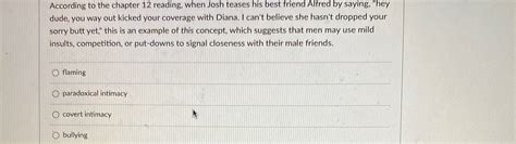 solved according to the chapter 12 ﻿reading when josh