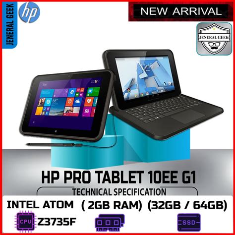 HP 2 In 1 Laptop Tablet HP PRO TABLET 10EE Intel Atom 2gb RAM 32GB 64GB SSD Babe