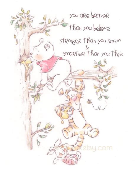 Winnie The Pooh Print Classic Pooh Piglet And Tigger Quote Etsy