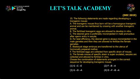 Procedure To Develop A Transgenic Mouse By Pronuclear Microinjection Csir Net Life Science