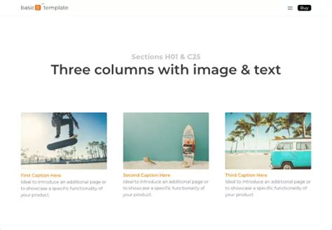 Full Height Images And Predefined Css Containers Basic8 Template