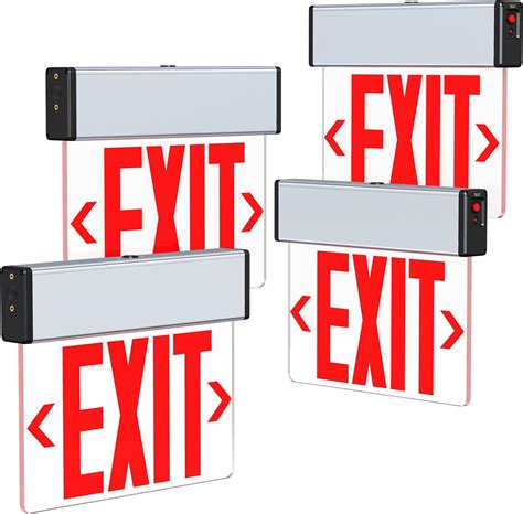Led Edge Lit Exit Sign Aluminum Housing Ac 120 347v Emergency Exit