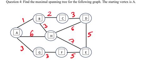 solved question 4 find the maximal spanning tree for the