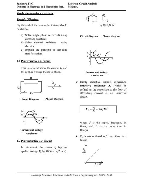 Single Phase Series A C Circuits