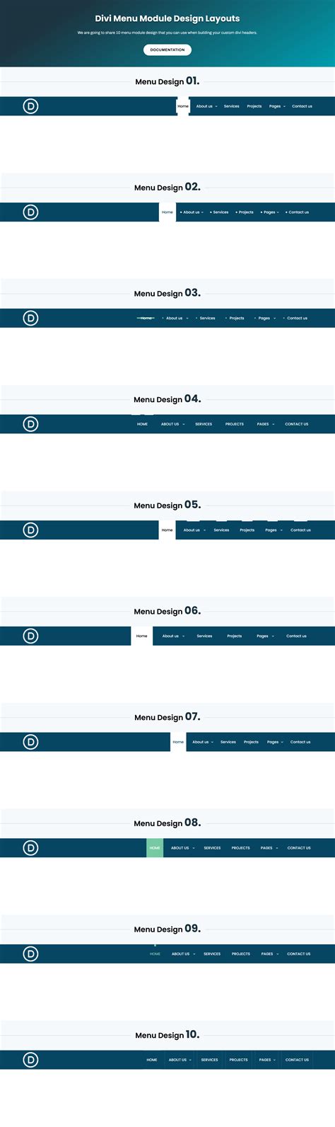 Divi Menu Headers Pack