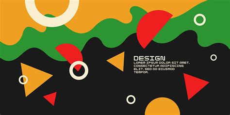 기하학적 모양의 컴포지션 디자인에 대한 추상적 배경입니다 트렌디한 스타일리시그래픽 가상현실에 대한 스톡 벡터 아트 및 기타