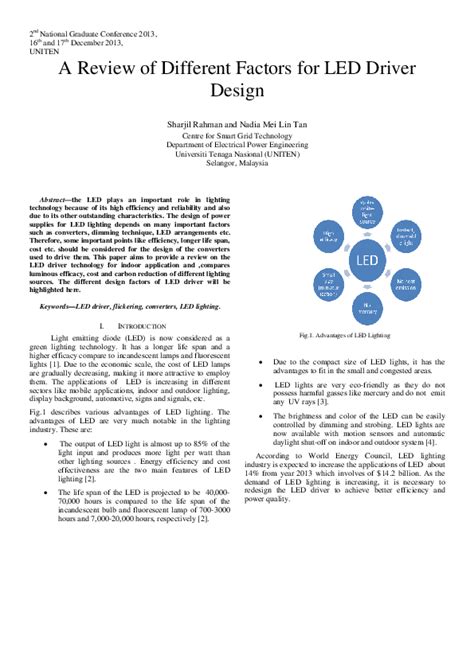 Pdf A Review Of Different Factors For Led Driver Design