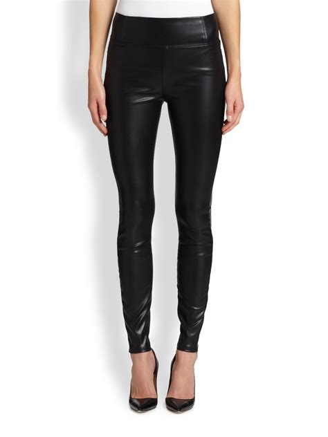 Mother The Sandy Faux Leather Leggings In Black Lyst