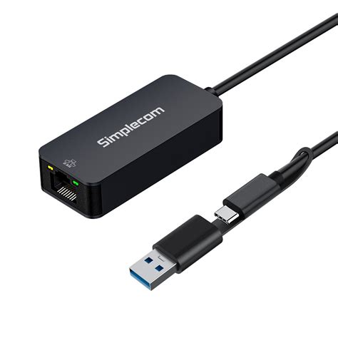 Simplecom NU405 SuperSpeed USB C And USB A To 2 5G Ethernet Network Adapter Aluminium 2 5Gbps LAN