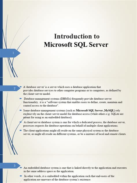 Dbsii Introduction To Sql Server Pdf Databases Microsoft Sql Server