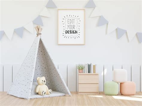 아이 방 Psd 이랑에서 포스터 프레임 프리미엄 Psd 파일