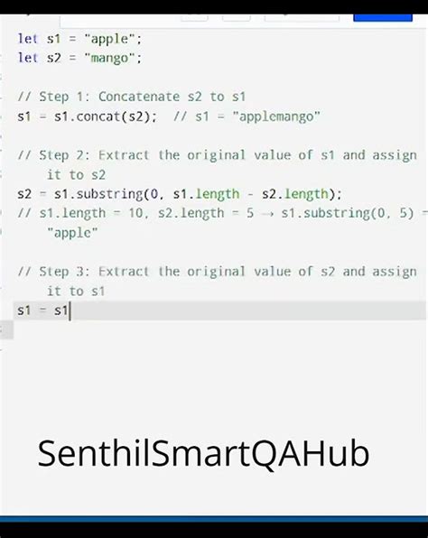 Swapping Two Strings In Javascript Coding Javascript Playwright
